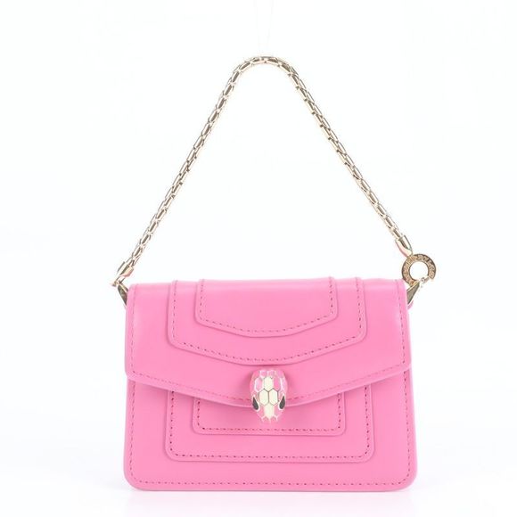 BVLGARI | Bags | Bulgari Leather Serpenti Forever Chain Micro Bag Charm ...